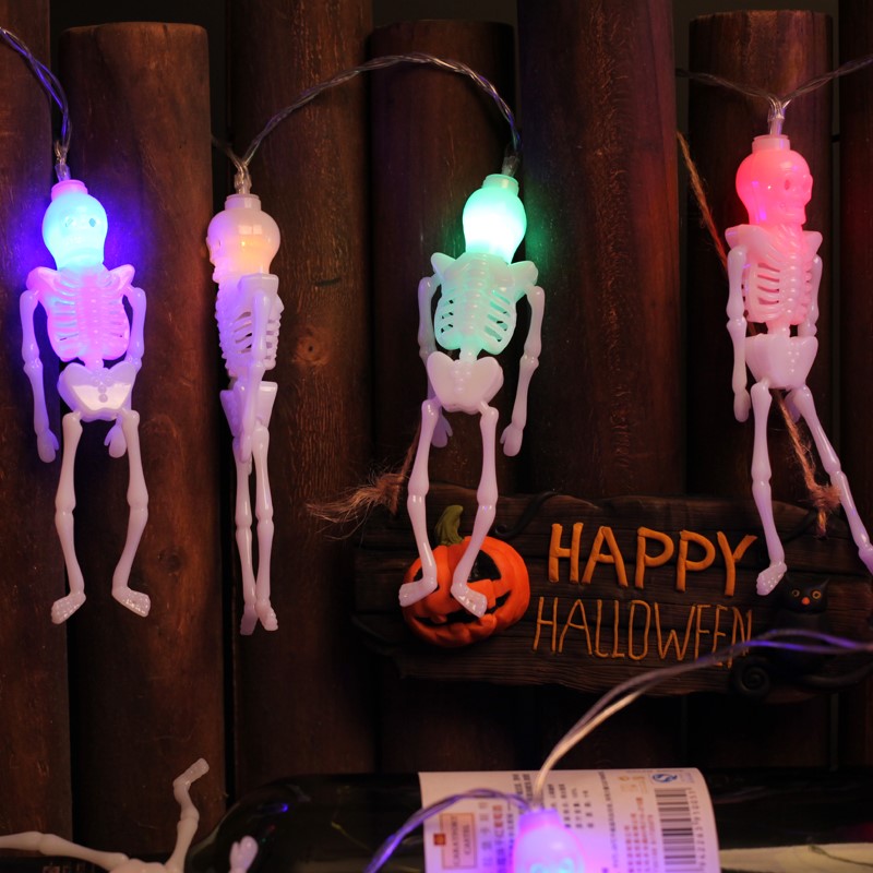 LED Halloween Decorative Skeleton String Lights_我的网站